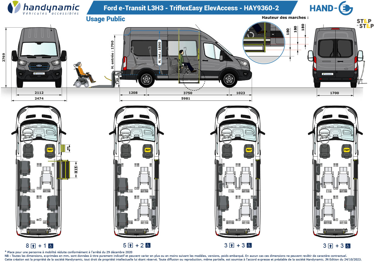 Ford E-Transit L3H3 TPMR, un minibus électrique performant et modulable ...